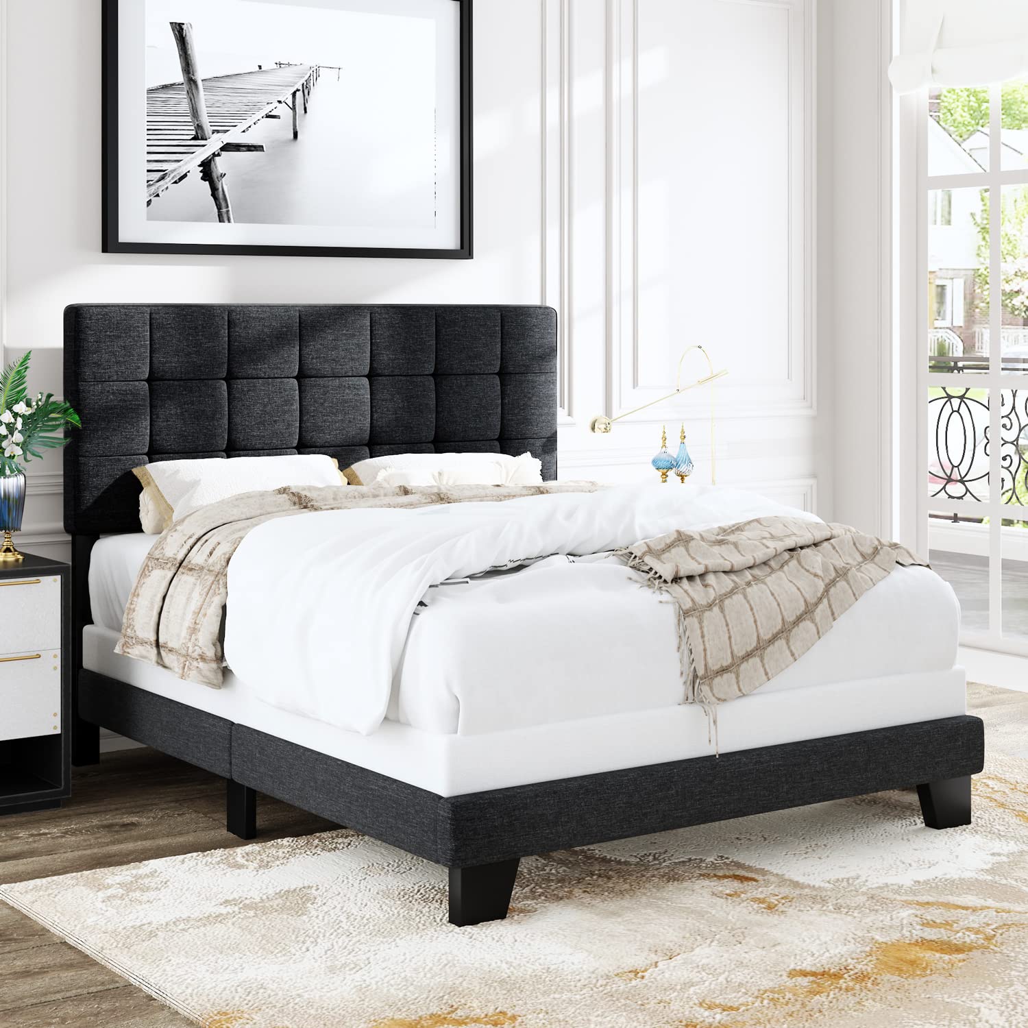 Allewie queen platform bed frame store