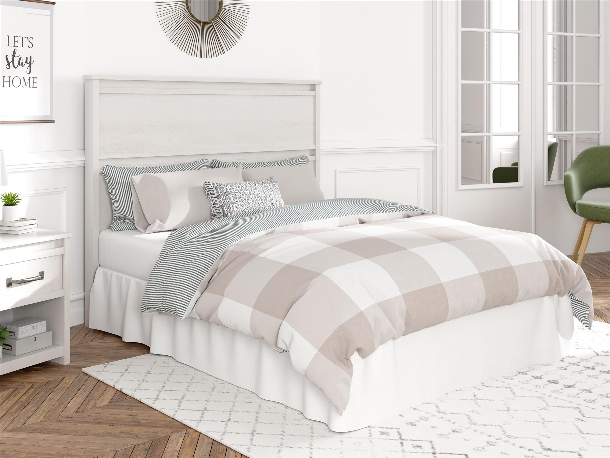 Better Homes Gardens Brandclub Better Homes and Gardens Grayson Linen Upholstered Headboard with Nailheads Full Queen Gray