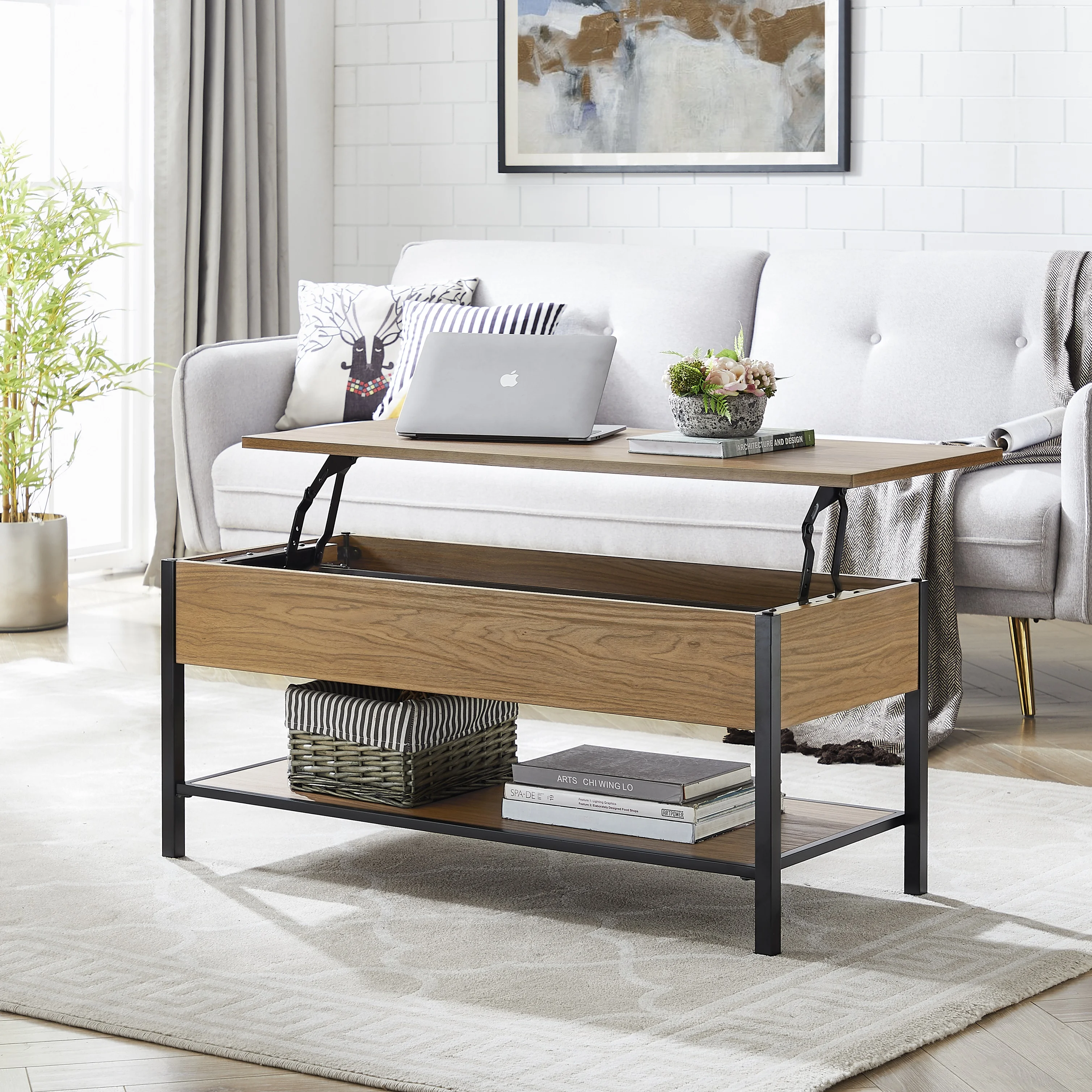Mainstays logan coffee table rustic oak store