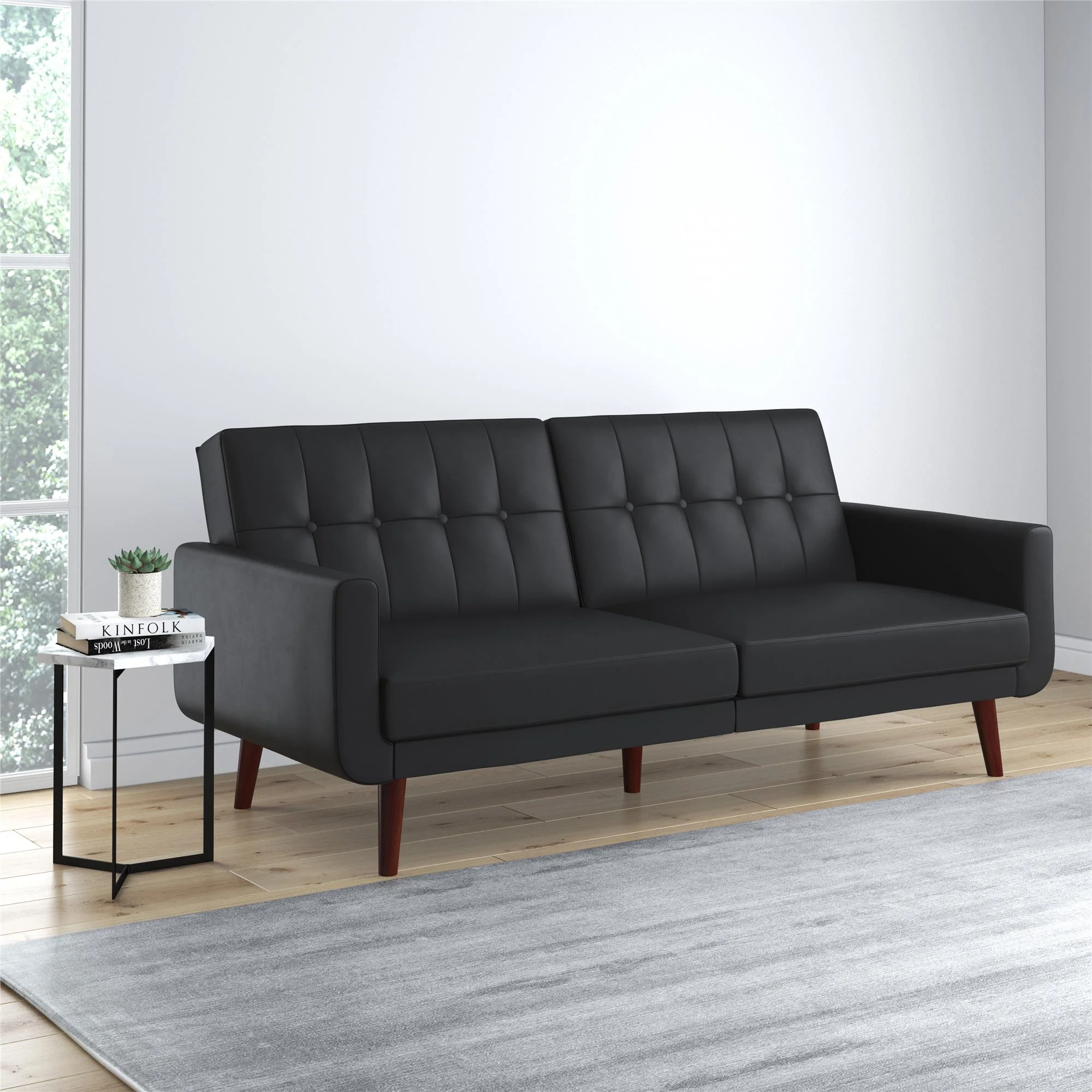 Better Homes Gardens Brandclub Better Homes Gardens Nola Modern Futon Camel Faux Leather