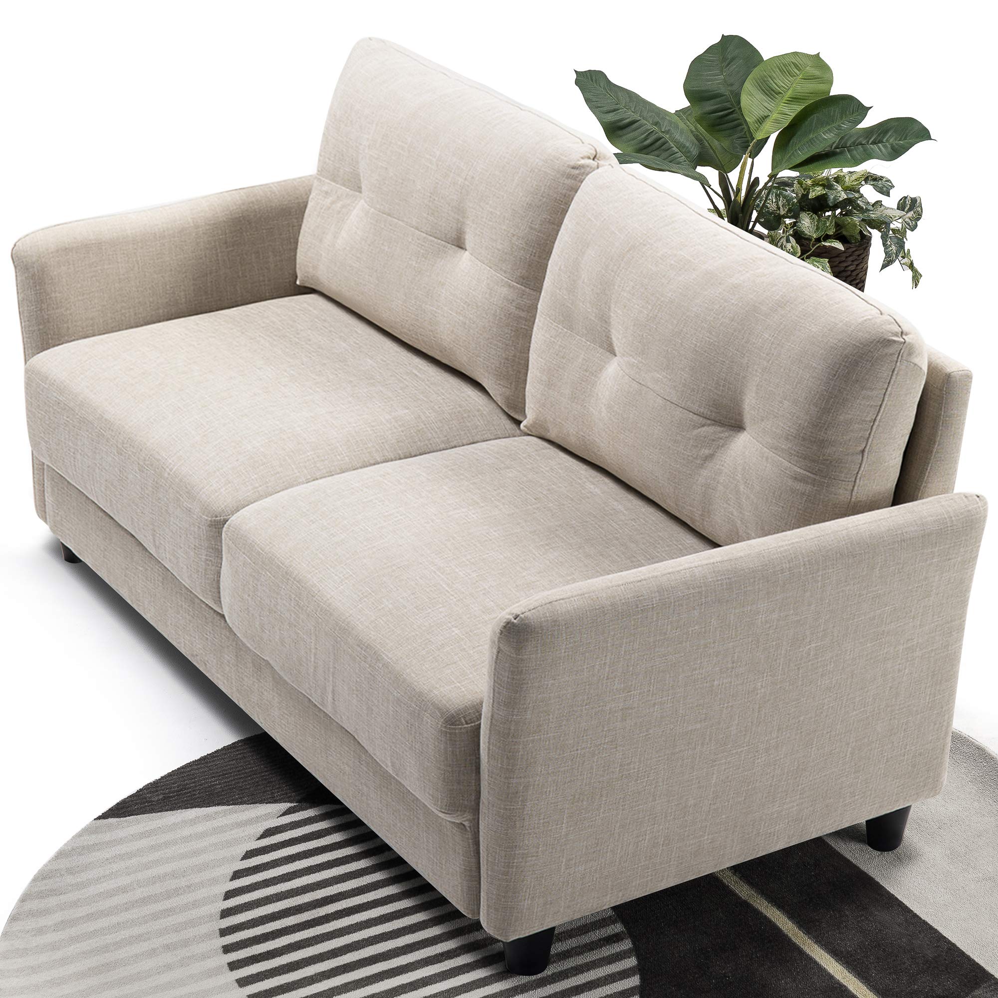 Zinus Brandclub ZINUS Ricardo Loveseat Sofa Tufted Cushions Easy Tool Free Assembly Lyon Blue
