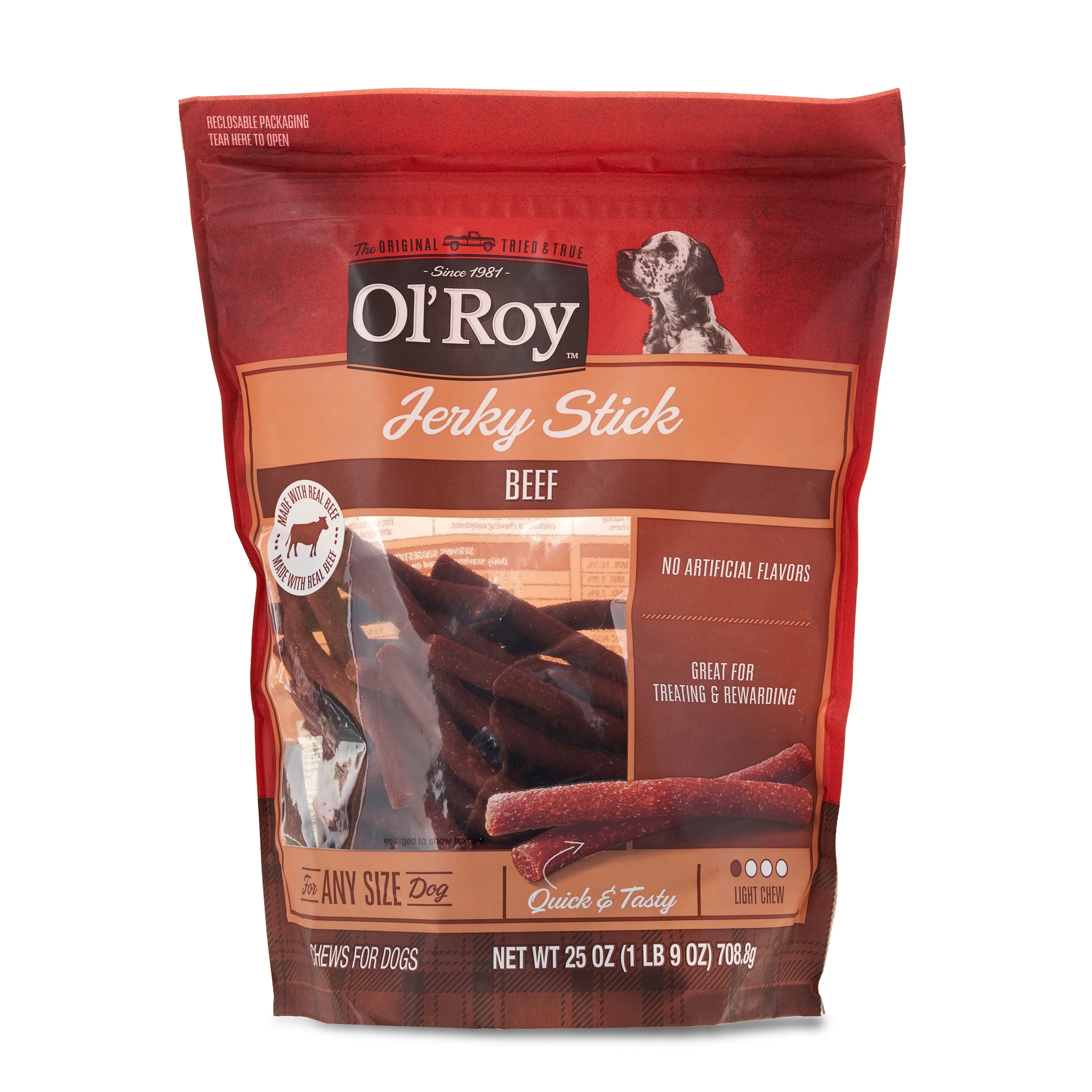 Ol Roy Brandclub Ol Roy Jerky Stick Dog Treats with Real Beef 25 oz