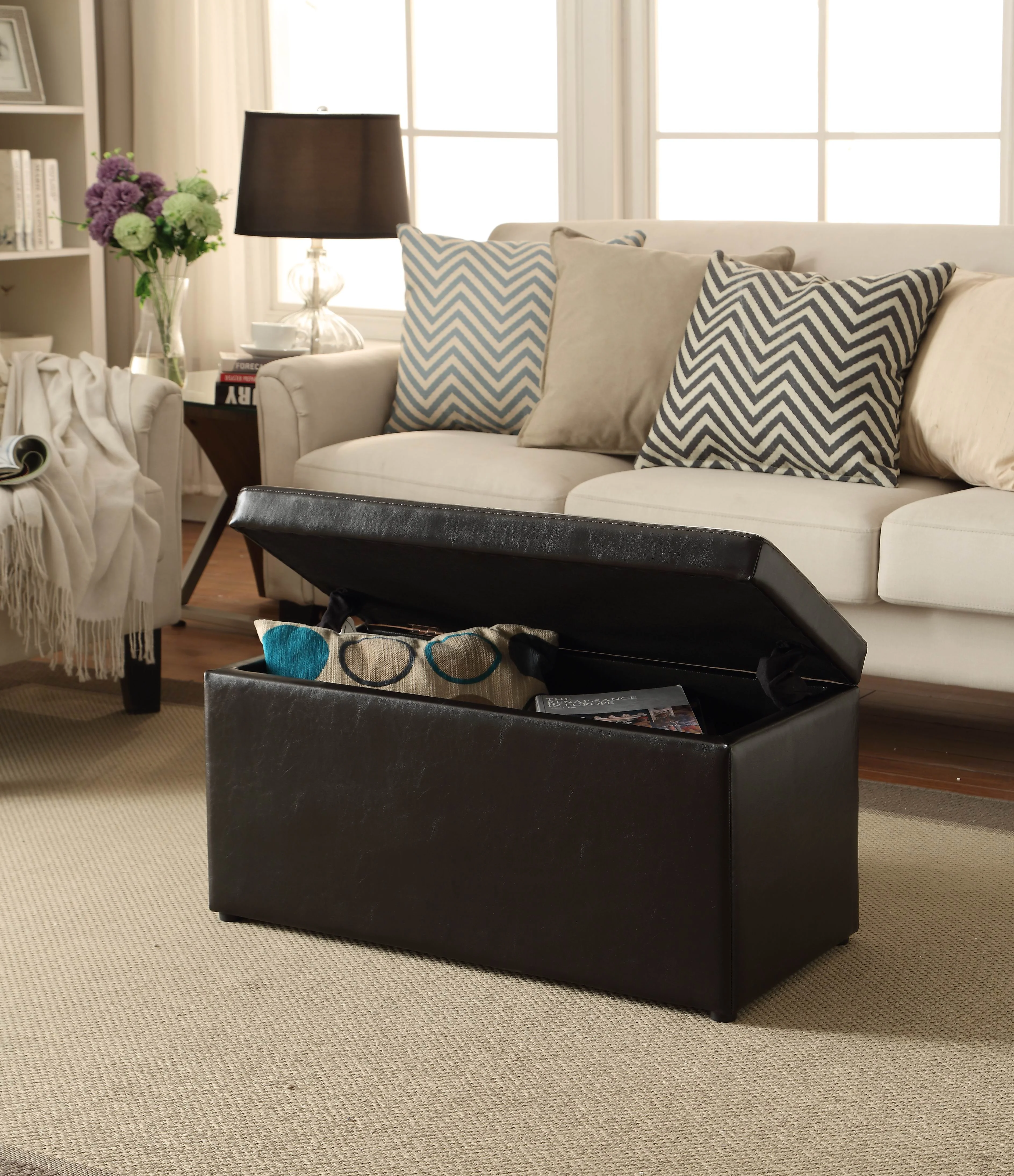 Better homes & gardens storage ottoman with tray store