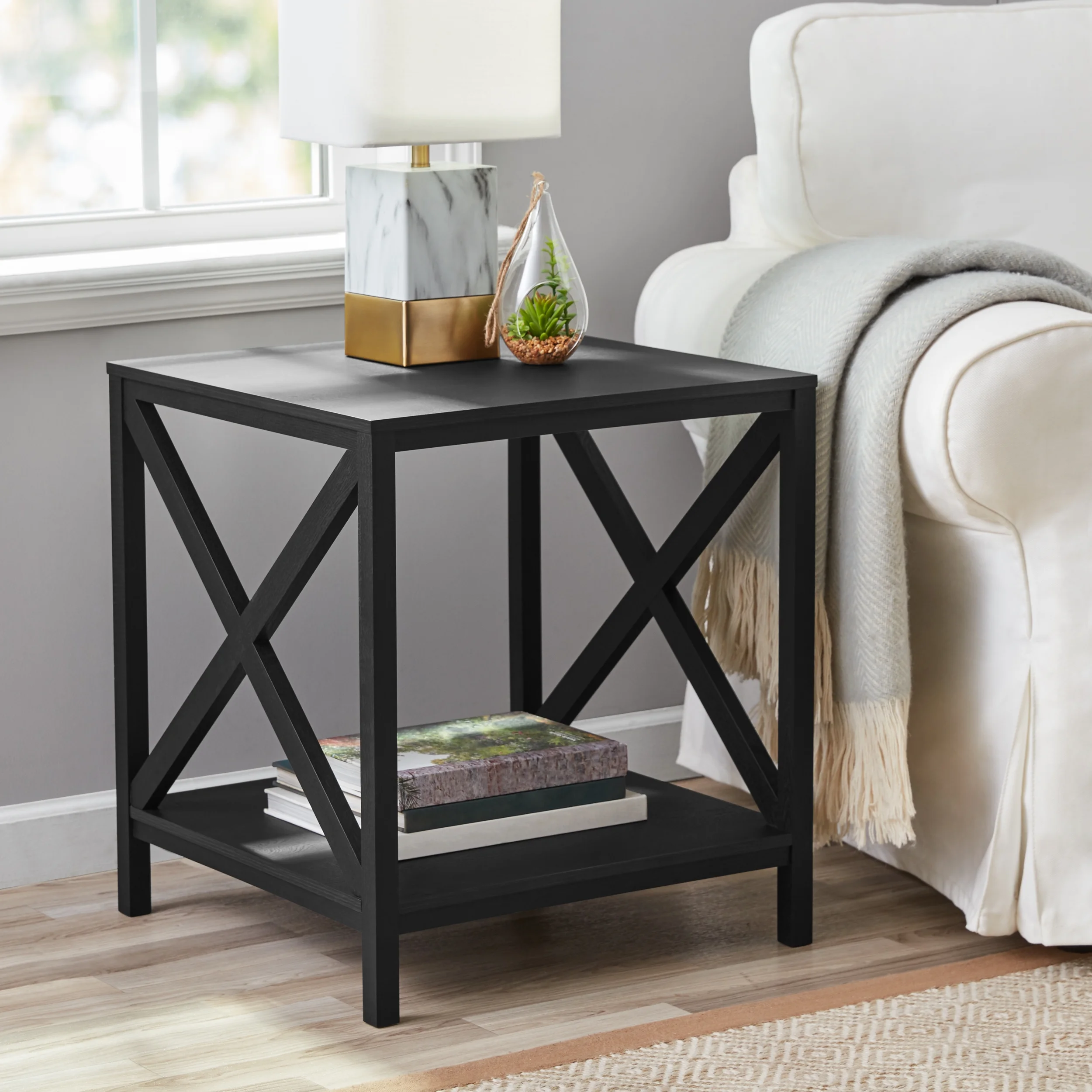 Mainstay Brandclub Mainstays Westley End Table Black Wood Finish