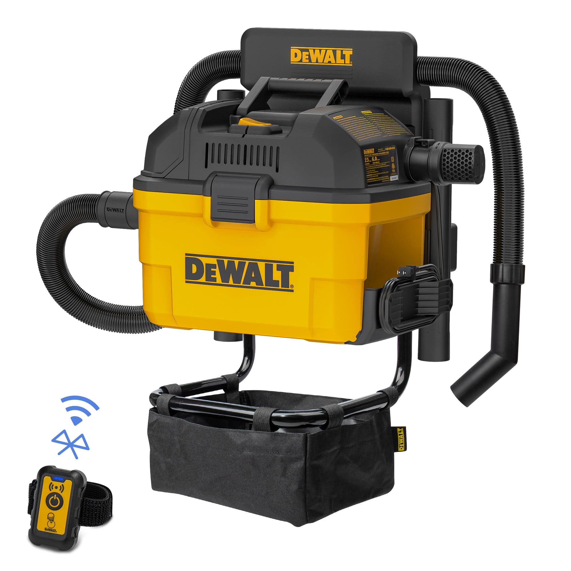 Dewalt Brandclub DEWALT 9 Gallon STEALTHSONIC Ultra Quiet Poly Shop Vacuum Wet Dry DXV09P QTA Noise Reduction Vac for Shop Heavy Duty Shop Vacuum for Jobsite Workshop Reduce Motor Noise Yellow