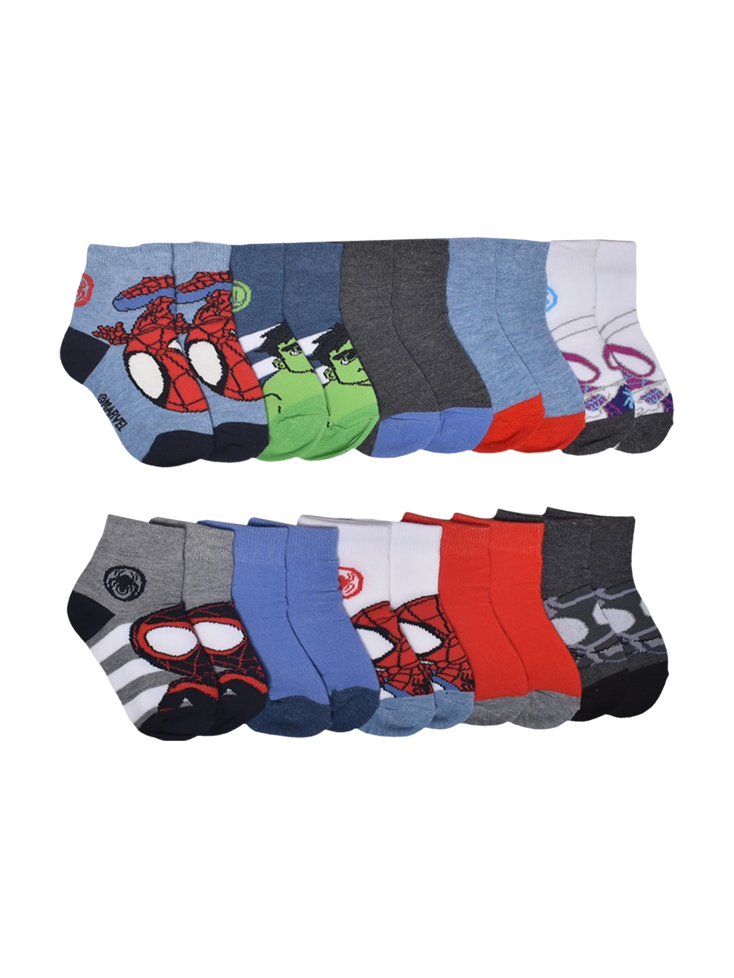 Spiderman Brandclub Character Toddler Ankle Socks 10 Pack Sizes 12M 5T