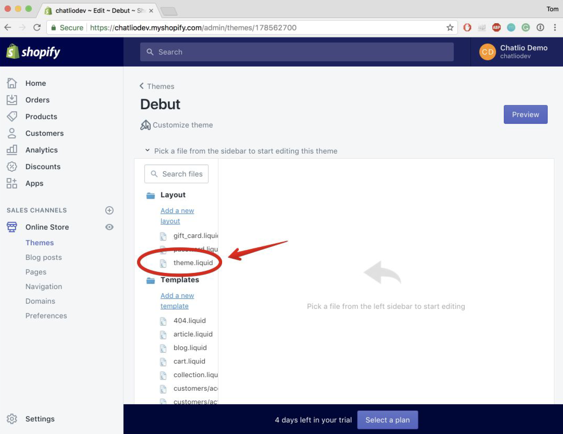Install Chatlio on Shopify - Chatlio
