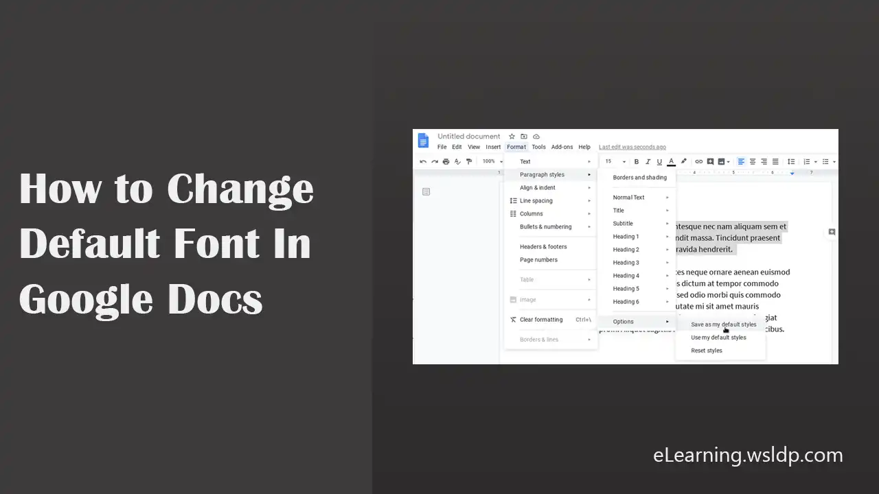 How To Change Default Font In Google Docs