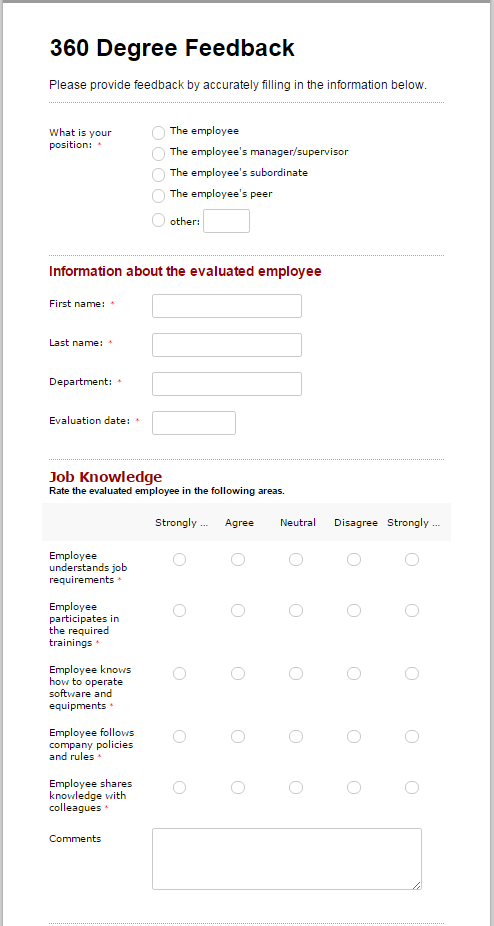 Evaluate Team Performance With A 360 Degree Feedback Form