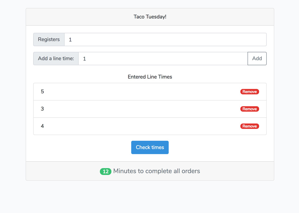 GitHub - jeremykenedy/taco-time: Simple example Laravel 5.7 app to calculate taco checkout time ...