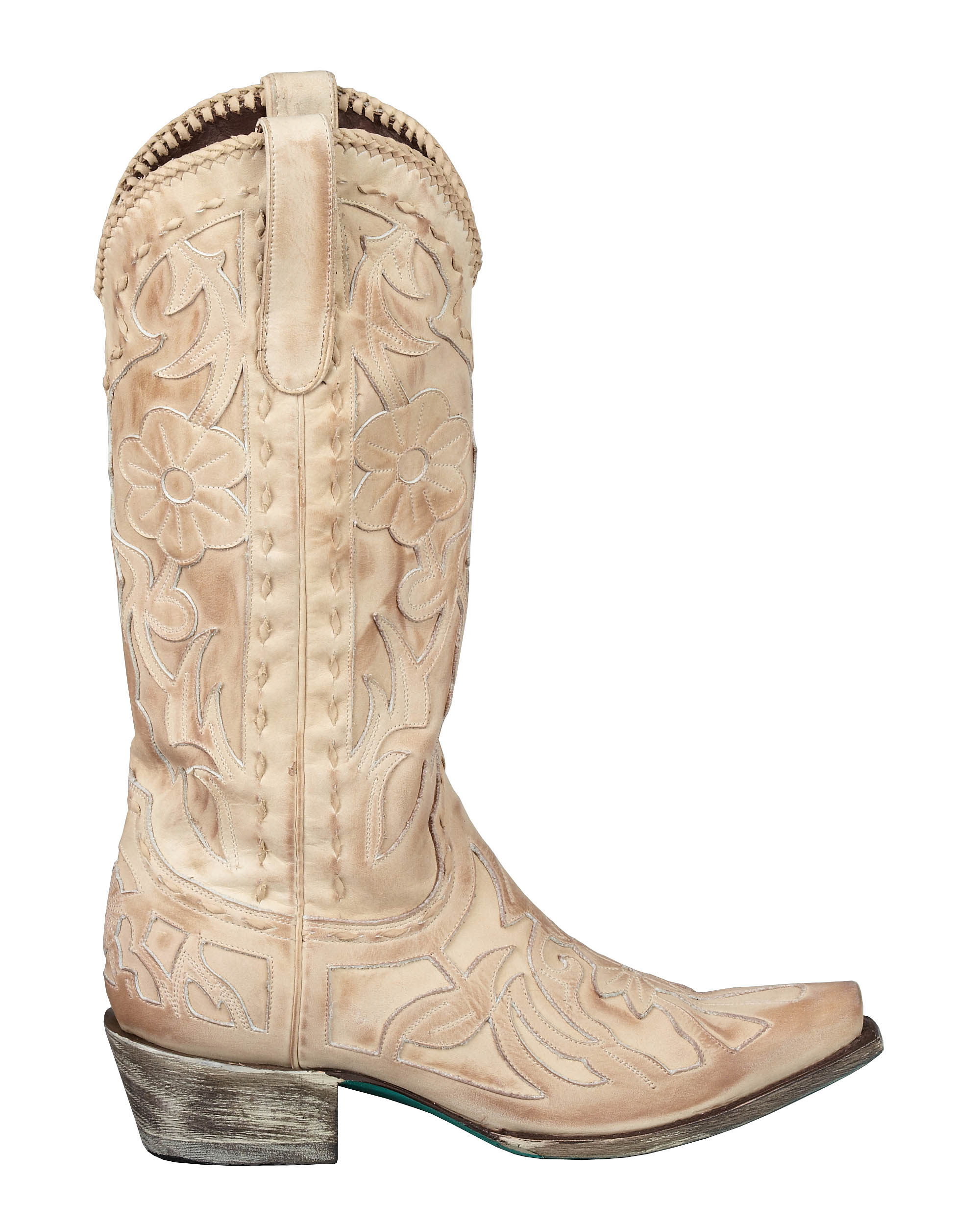 Lane Boots Womens Taupe Leather Poison Distressed Bone Cowgirl 9.5 M | eBay