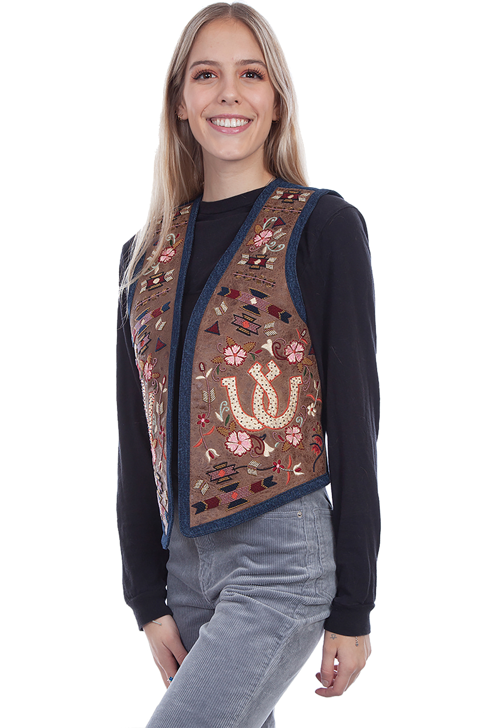 Scully Womens Brown Leather Autumn Palette Vest | eBay