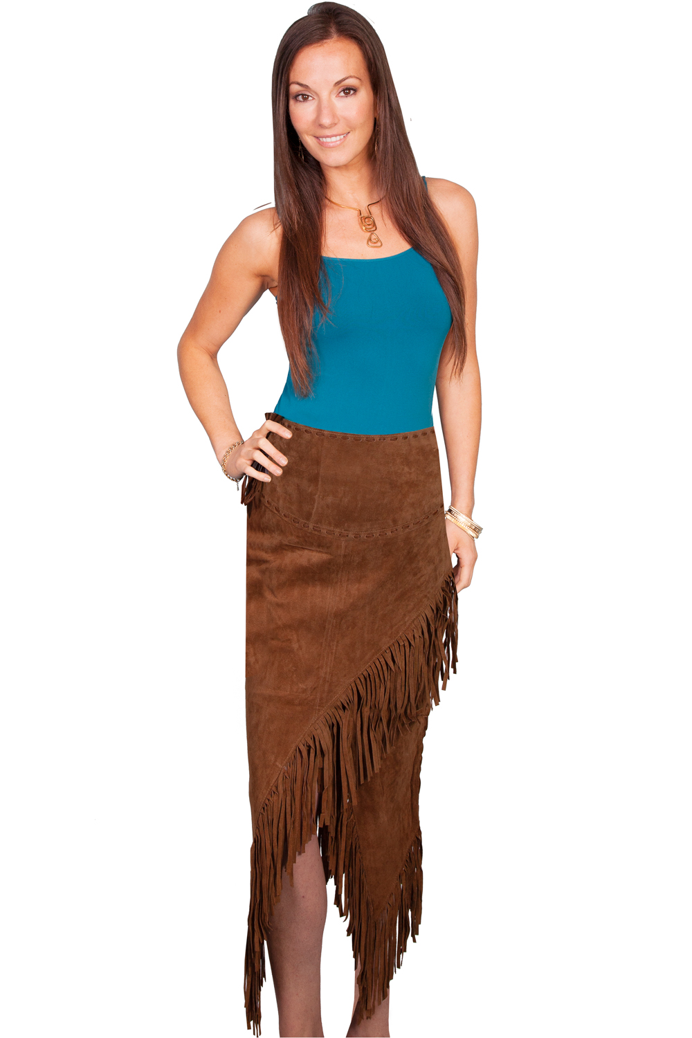 Scully Womens Cinnamon Suede Long Skirt | eBay