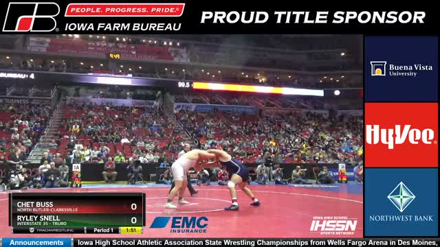 Chet Buss (North Butler-Clarksville) vs Ryley Snell (Interstate 35 - Truro)