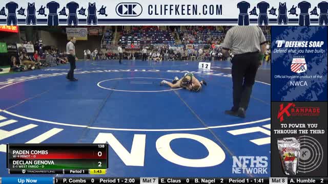 Declan Genova (E-1 West Fargo) vs Paden Combs (W-4 Minot)