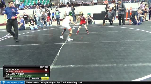 D`Angelo Cruz (Denver West Jr. Cowboys Wrestl) vs Alex Good (Bald Eagle ...