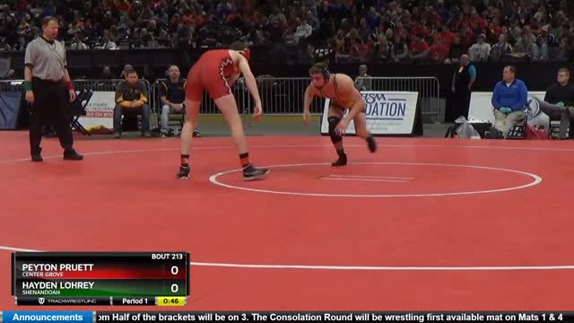 Peyton Pruett (Center Grove) vs Hayden Lohrey (Shenandoah)