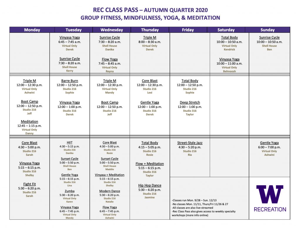Rec Class Pass | Recreation