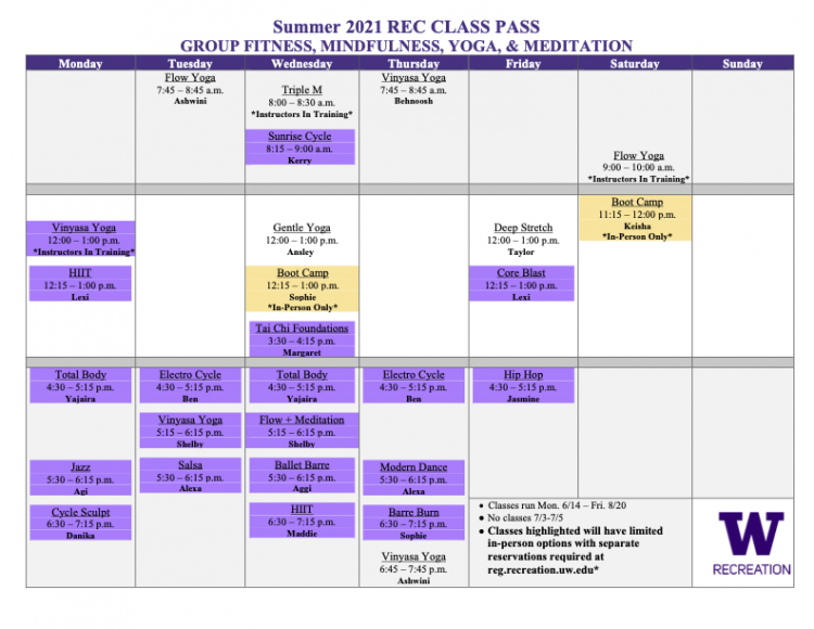 Rec Class Pass | Recreation
