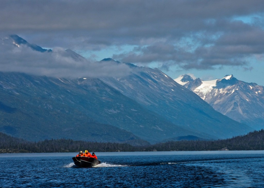 Research boat, scientists on Lake Iliamna, Alaska | UW News