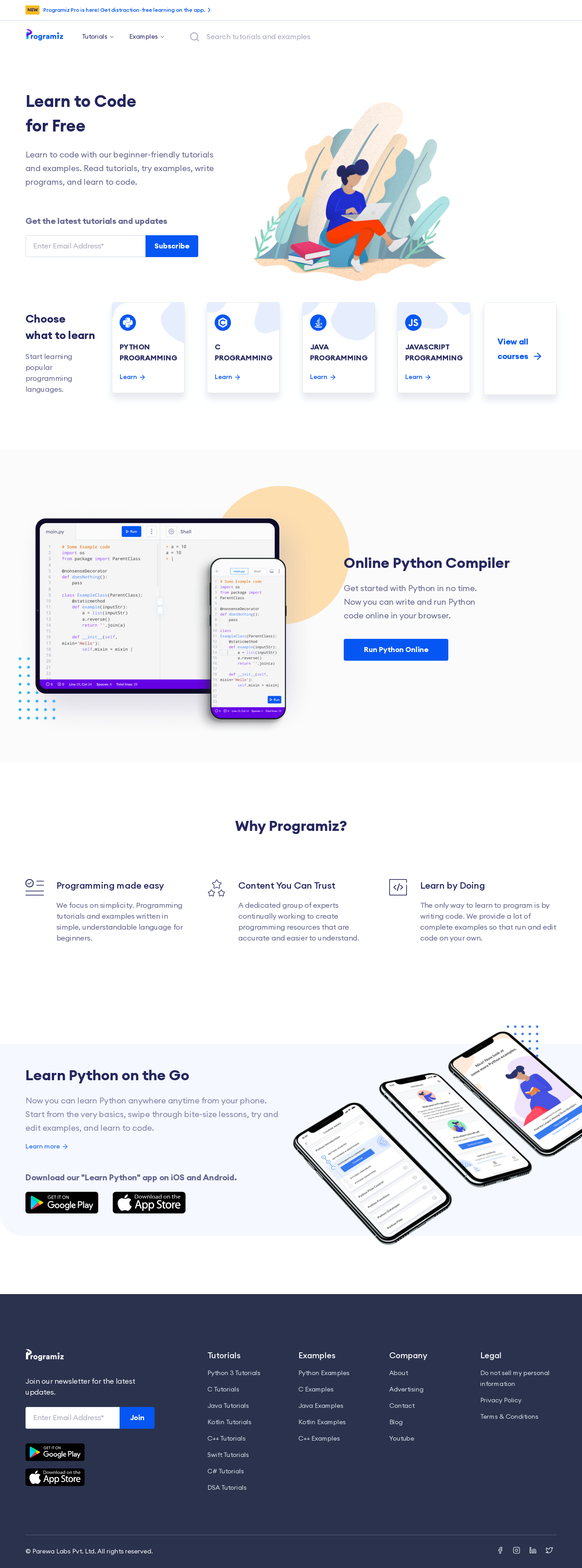 Programiz Landing Page Example Issue 327 Rasterwise 