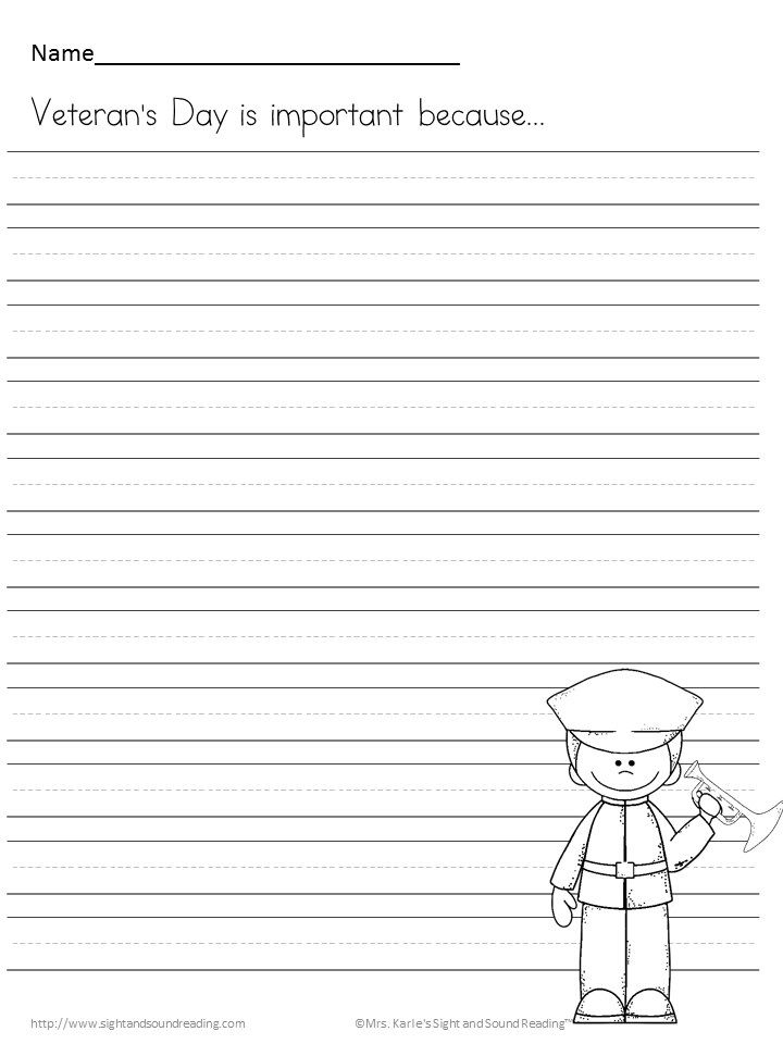 Verteran s Day Writing Prompts For Kindergarten 2nd Grade