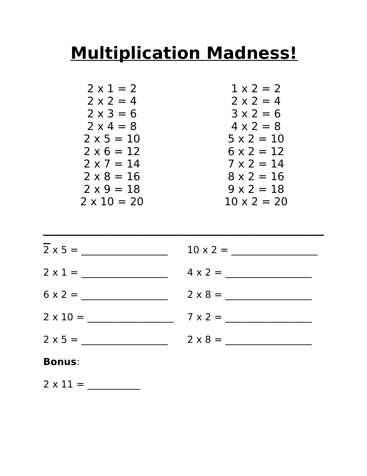 Multiplication Madness 2 by melissagough · Ninja Plans