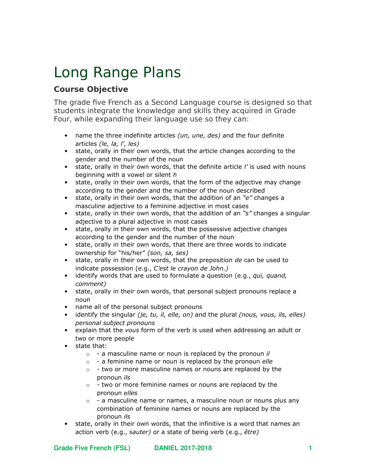 Grade 6 Science Long Range Plans by mrsdaniel2013 · Ninja Plans