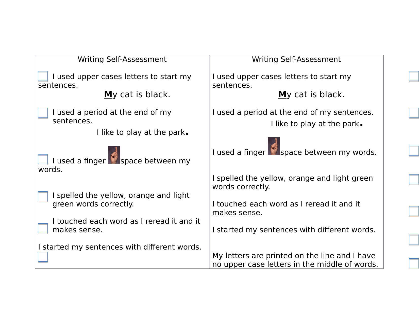 Writing Self Assessment Checklist by sonyafox · Ninja Plans